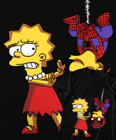 Camiseta unisex The Simpsons Remake Spider-Man Lisa y Milhouse beso ...